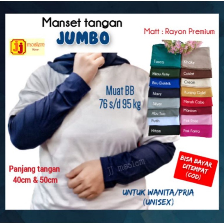 Jual Big Size Manset Tangan Jumbo Mangset Lengan Panjang Pria Dan ...