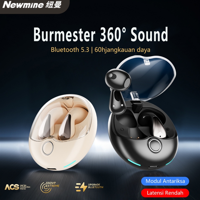Jual Newmine Headphone Bluetooth Earphone Wireless Gaming Burmester 360° Sound Latensi Rendah ...