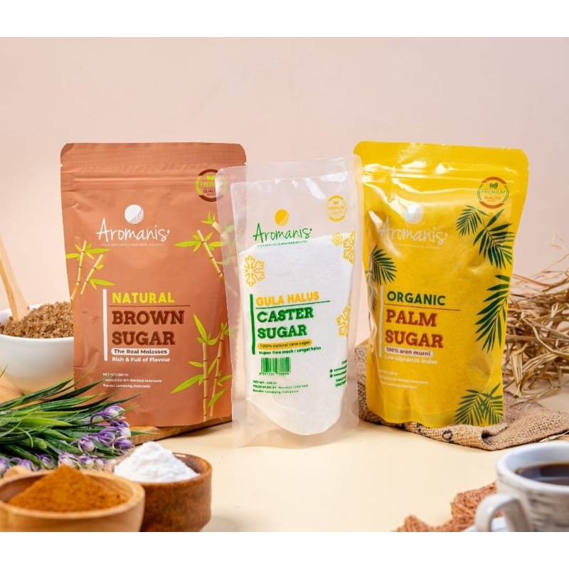 Jual GULA AROMANIS PALM | BROWN | CASTER SUGAR | Shopee Indonesia