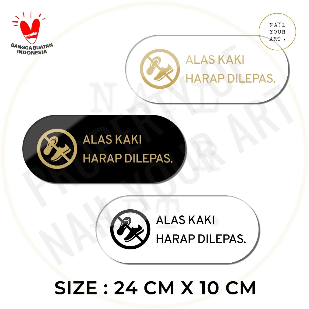 Jual SIGN AKRILIK ICON ALAS KAKI HARAP DILEPAS ROUND Nail Your Art ...