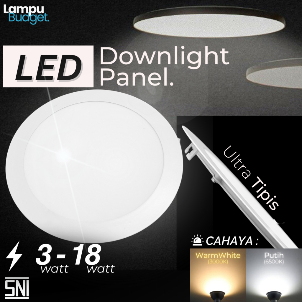 Jual 【COD】Lampu Downlight LED Plafon Panel Tipis Bulat Inbow 3W 6W 9W ...