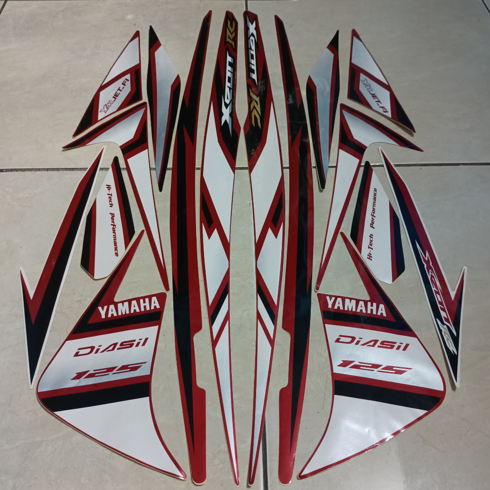 Jual stiker striping yamaha xeon rc 2013 merah lis body standar ...
