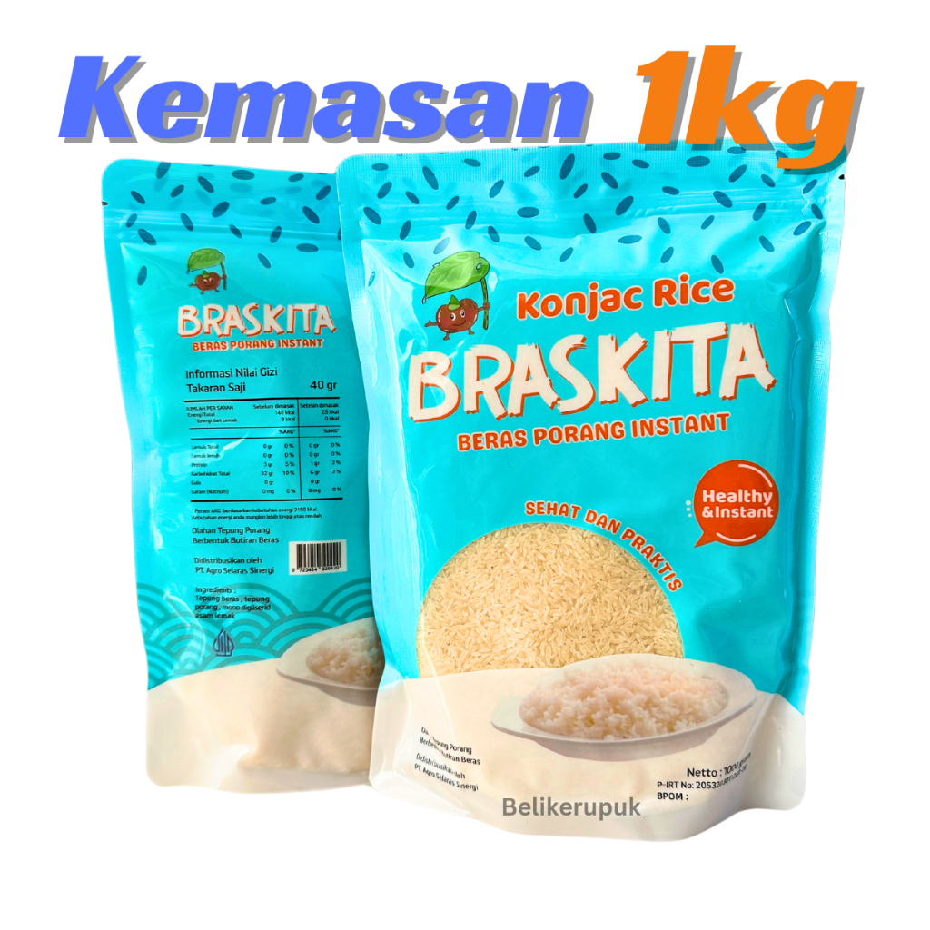 Jual Beras Porang Braskita 1Kg | Beras Sehat Instan | Shopee Indonesia