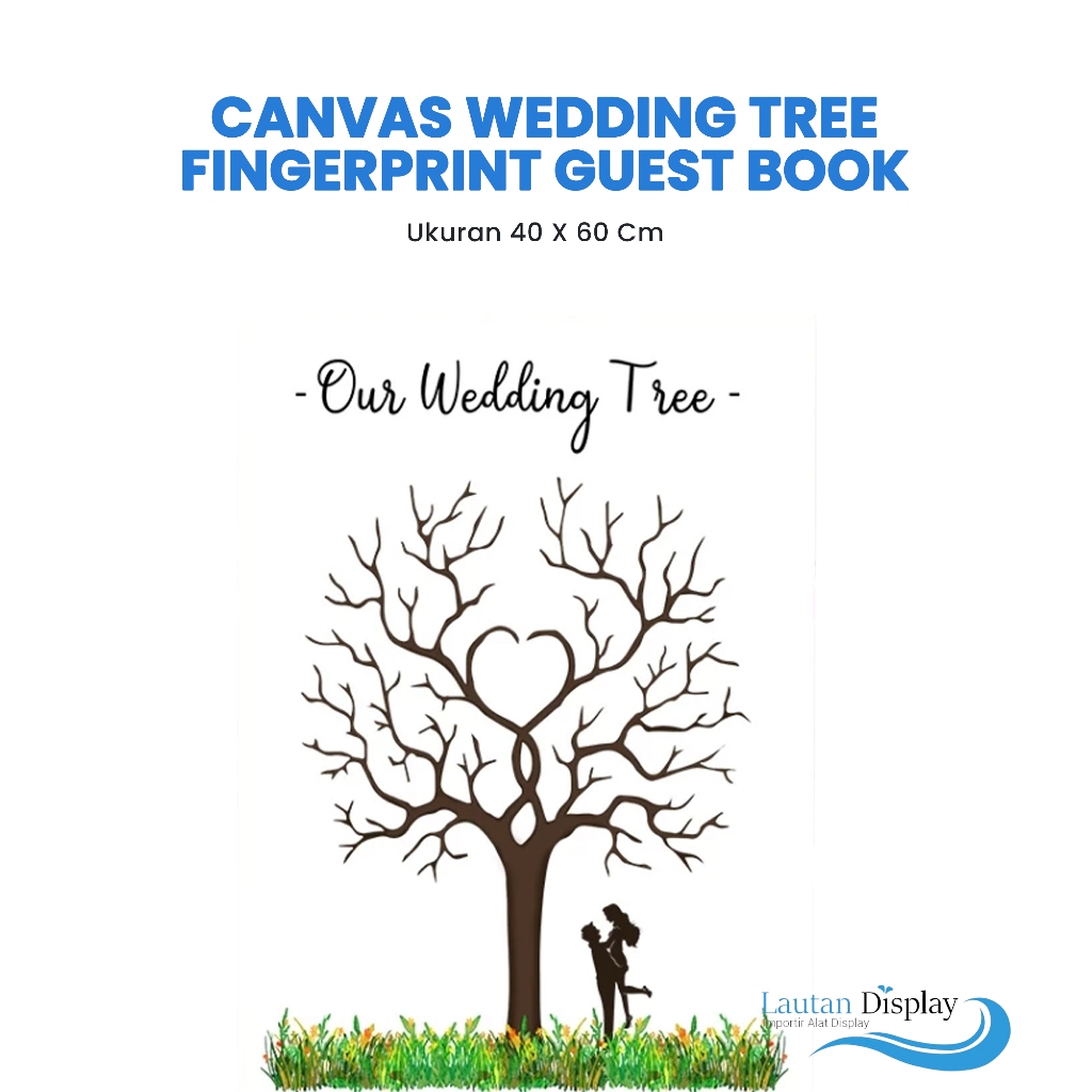 Jual Kanvas Wedding Tree Canvas Fingerprint Guest Book Buku Tamu Unik ...