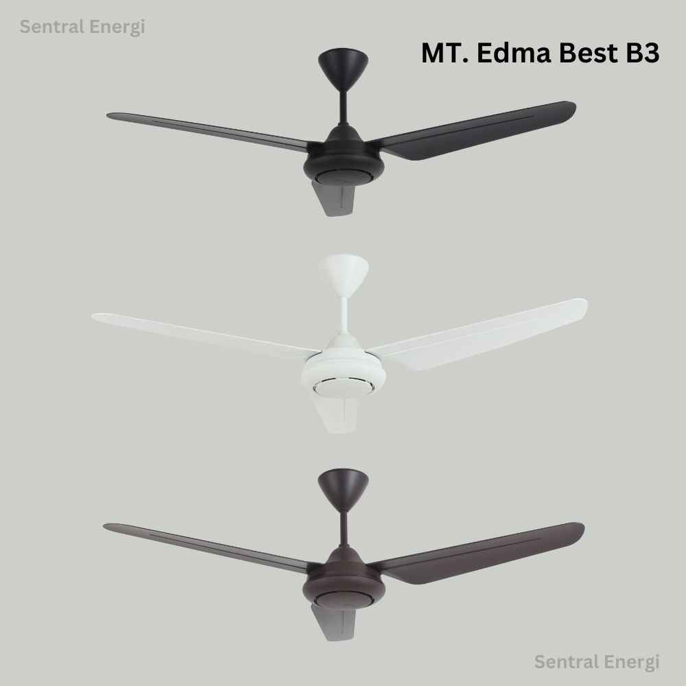 Jual MT. Edma Ceiling Fan 54in Best B3 White, Black & Mocha | Shopee ...