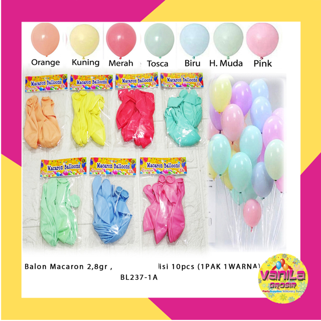 Jual (10Pcs) Balon Macaron, balon warna soft macaron, balon pastel ...