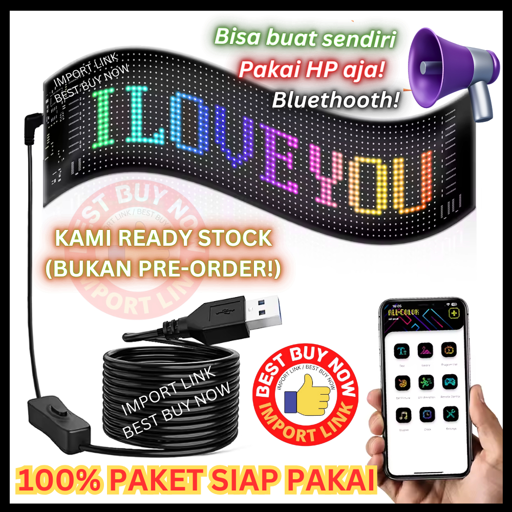 Jual Lampu running LED variasi mobil Flexible Moving Mini papan screen ...