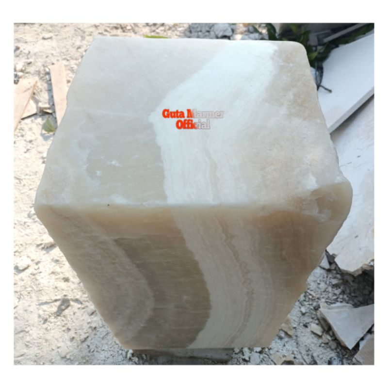 Jual Kursi Taman Batu Onix Coklat Glosy Model Natural | Shopee Indonesia