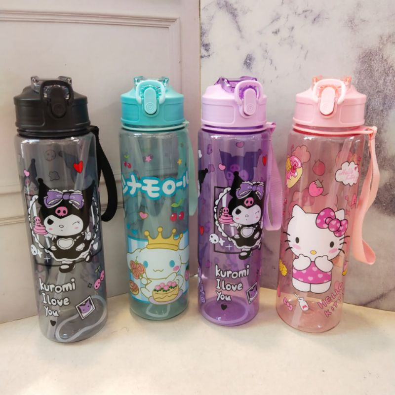 Jual Botol Minum Karakter Sanrio kode 818 kapasitas 900ml Botol Kuromi, Chinamonroll, my melody ...