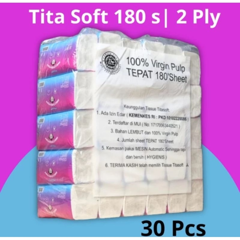 Jual Grosir Tissue Murah 30 pack Tisu Tita Soft 180 sheet 2 ply ...