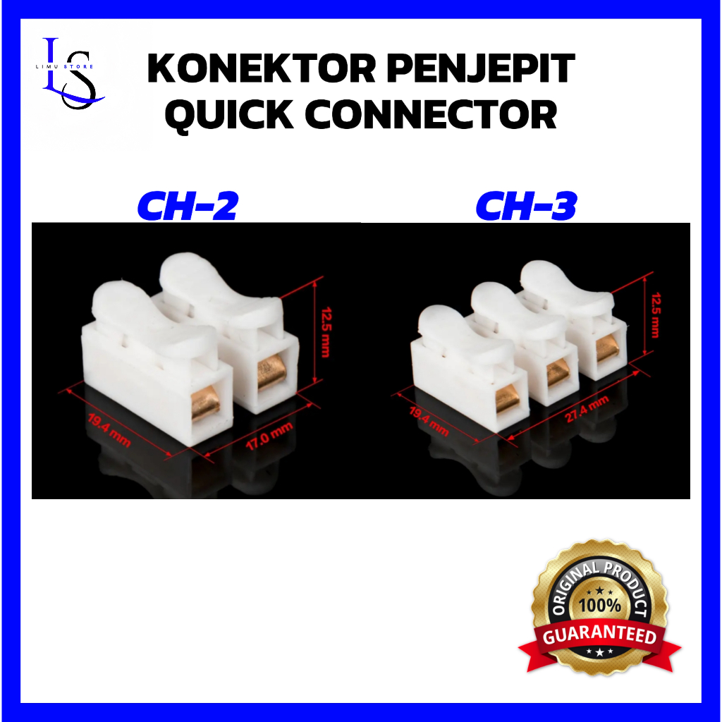 Jual KONEKTOR KABEL TERMINAL QUICK CONNECT CH 2 PIN / CH 3 PIN MODEL ...