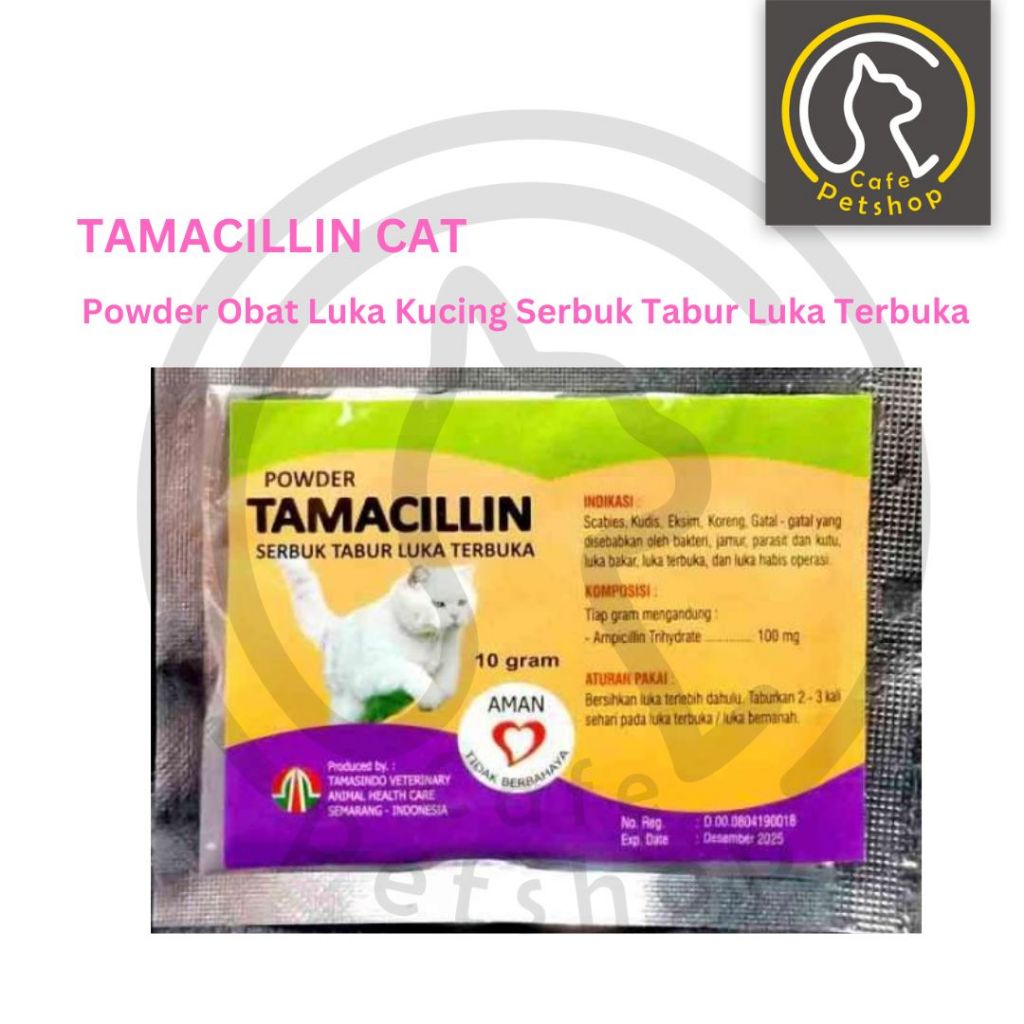 Jual TAMACILLIN - Obat Kucing Serbuk Tabur Luka Bakar Terbuka Operasi ...