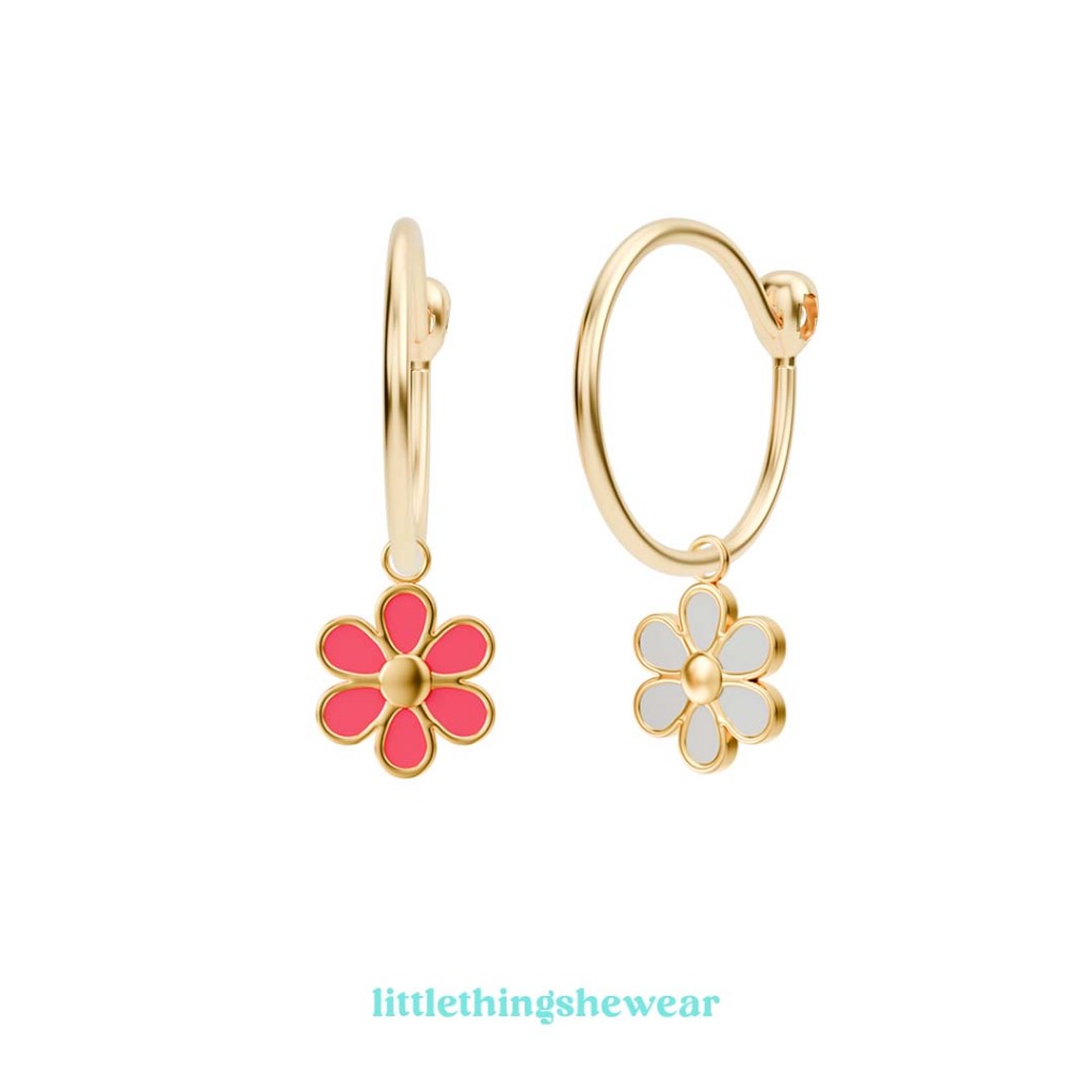 Jual LITTLETHINGSHEWEAR - Anting Emas Anak Flower Loop Hoop S - Anti ...