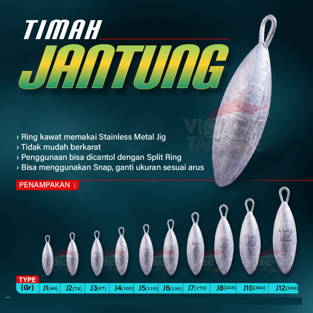 Jual PEMBERAT UMPAN PANCING / TIMAH PANCING JANTUNG / TIMAH JANTUNG J10 ...