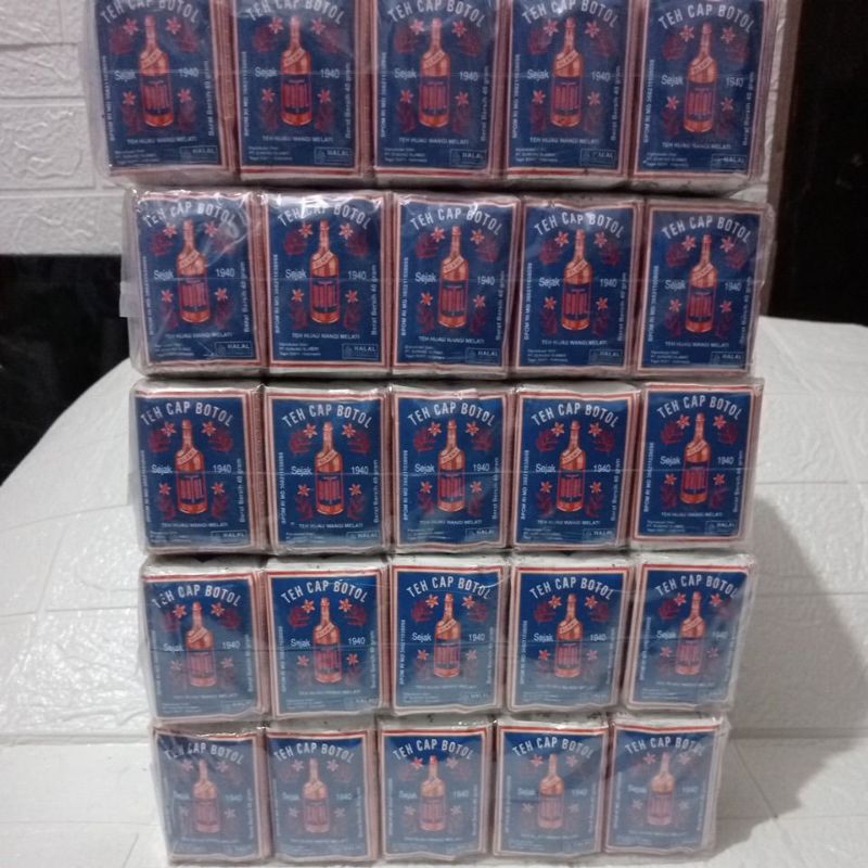 Jual Teh cap Botol biru super KC, 1 slop(40gr x 10 bungkus) | Shopee ...