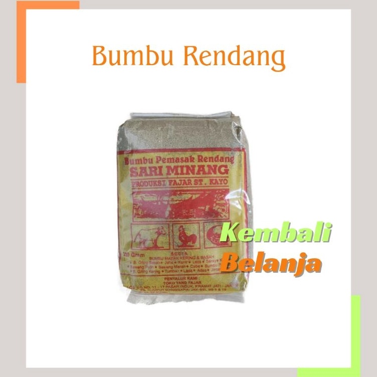 Jual Ready Stock Bumbu Rendang Sari Minang 25 Gram Bumbu Rendang Bumbu ...