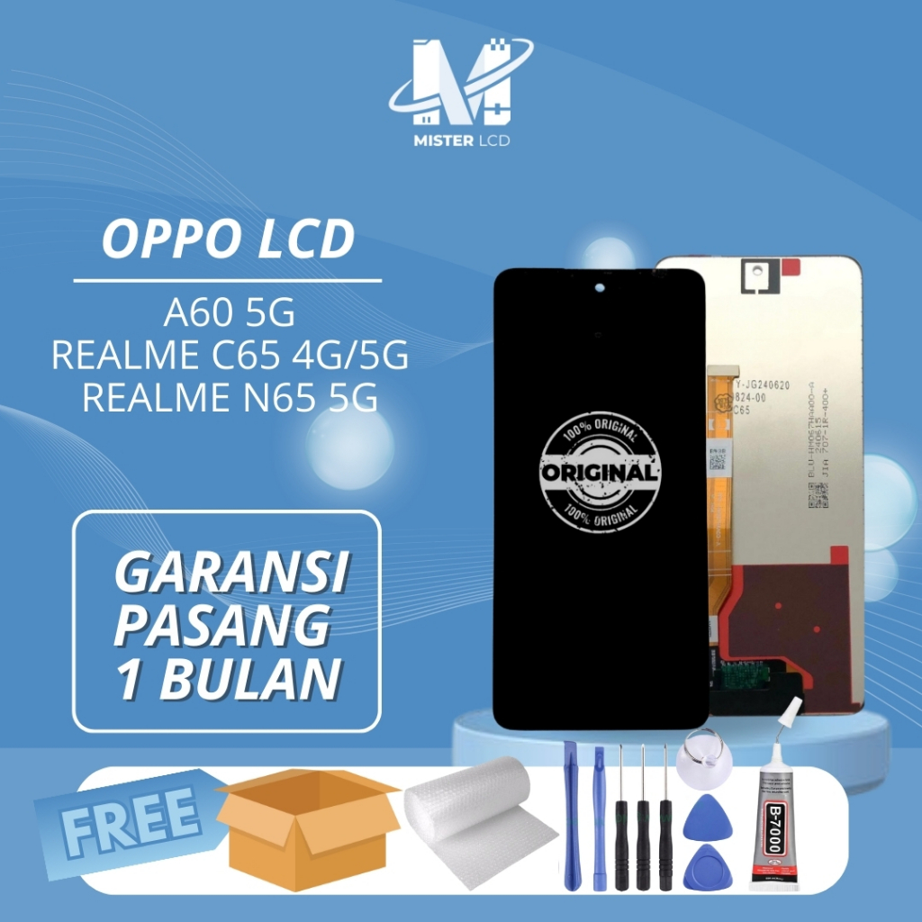 Jual LCD REALME C65 4G-5G / N65 5G / OPPO A60 5G FULLSET ORIGINAL FREE LEM | Shopee Indonesia