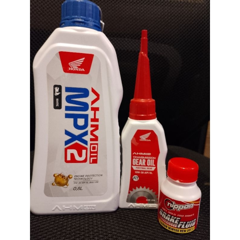 Jual paket oli mpx 2 0,8 + oli gardan bonus minyak rem dot 3 50 mili ...