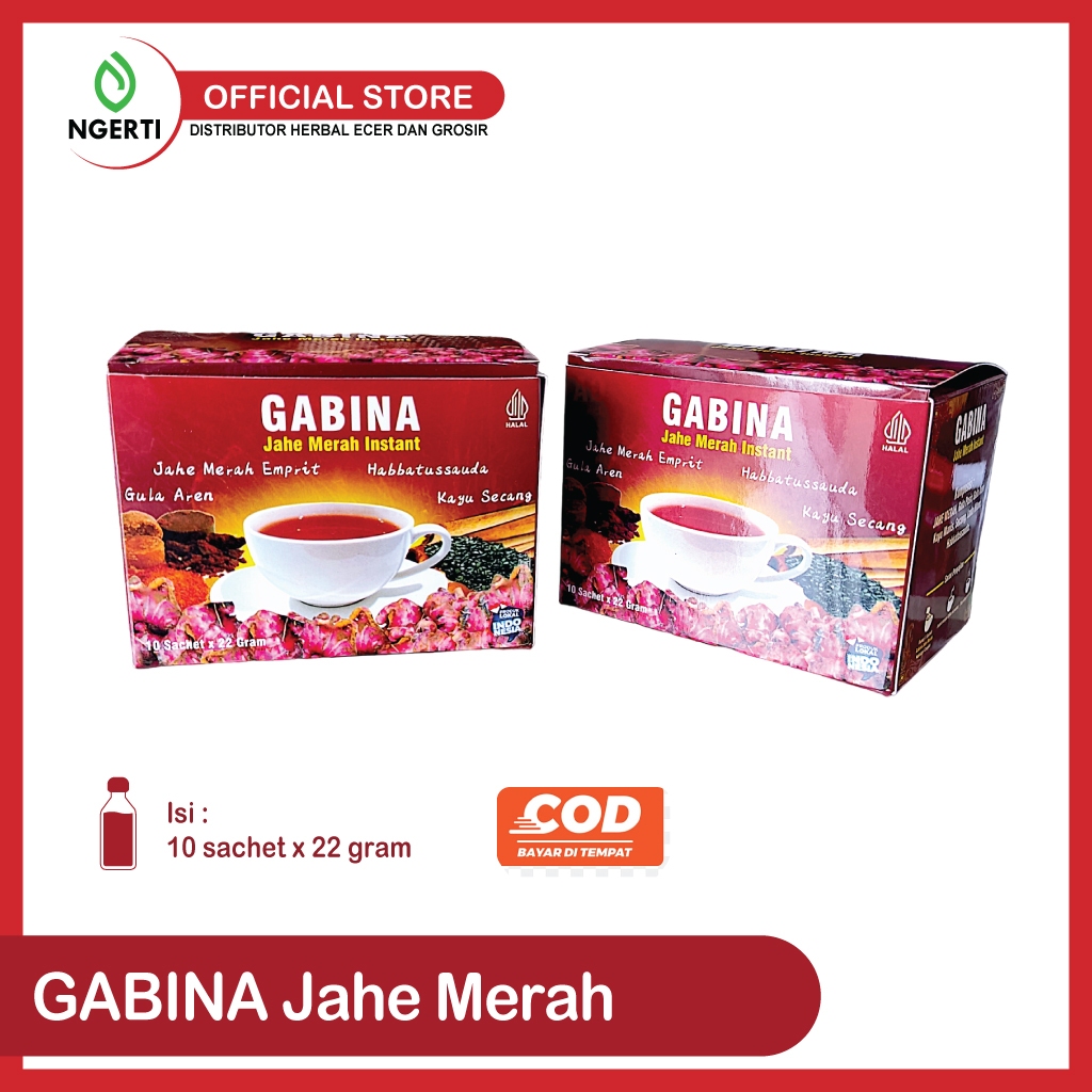 Jual GABINA Jahe Merah Sachet Isi 10 | Shopee Indonesia