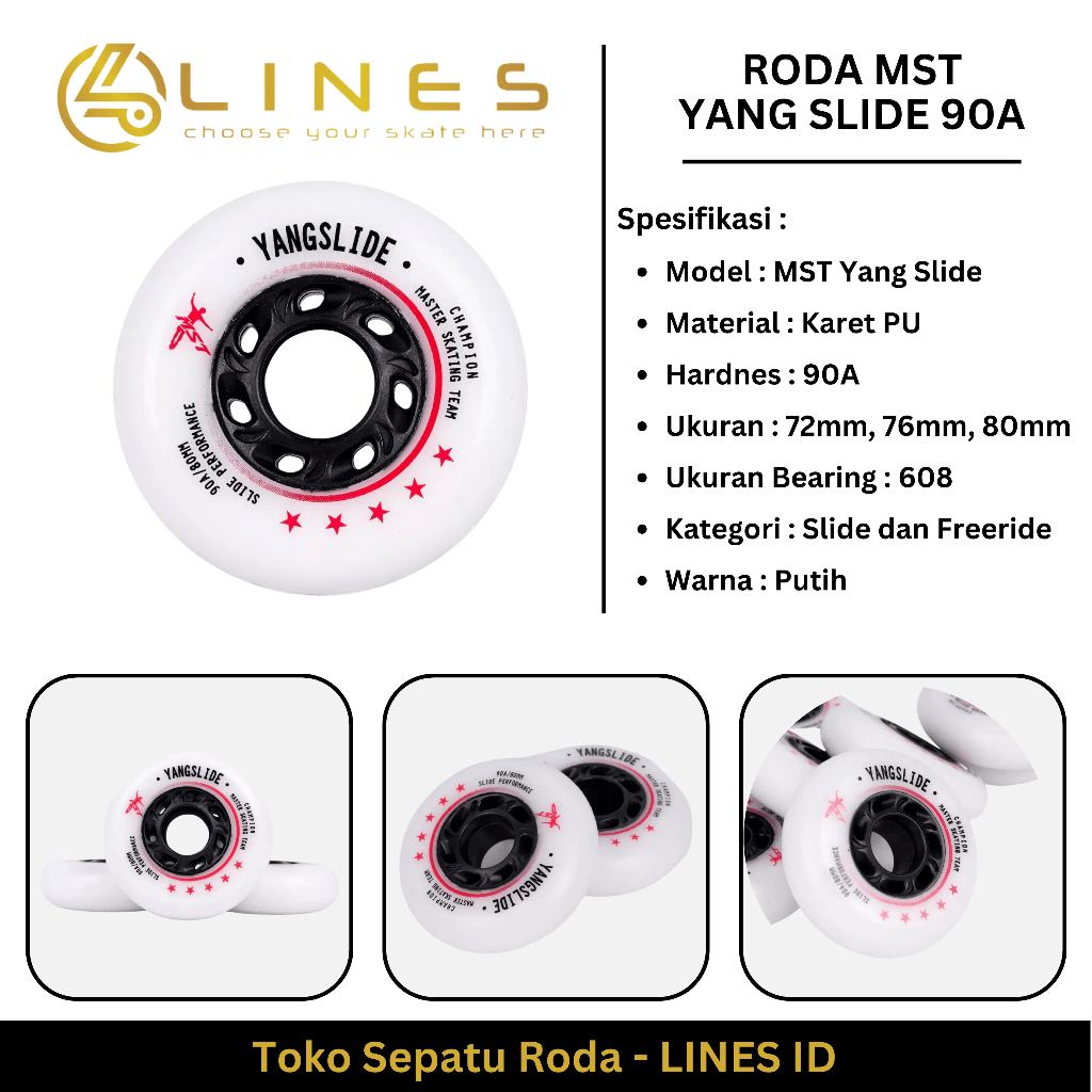 Jual WHEEL MST YANG SLIDE 90A RODA INLINE SKATE FREESTYLE SEPATU RODA ...