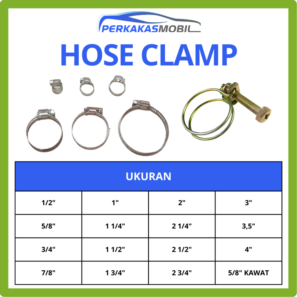 Jual Klem Selang Stainless Klip Hose Fleksible Ukuran Lengkap Klem ...