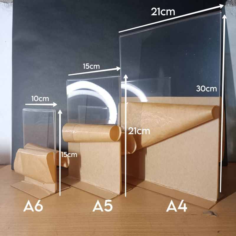 Jual AKRILIK / DISPLAY BROSUR / STAND AKRILIK QRIS UKURAN A6 A5 A4 ...