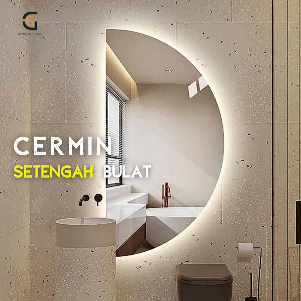 Jual Cermin LED Setengah Bulat Half Moon Aesthetic Dinding (Garansi 100 ...