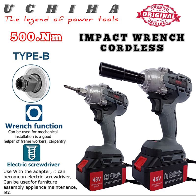 Jual Reaim tools Cordless impact wrench 88V mesin buka tutup baut BAN ...