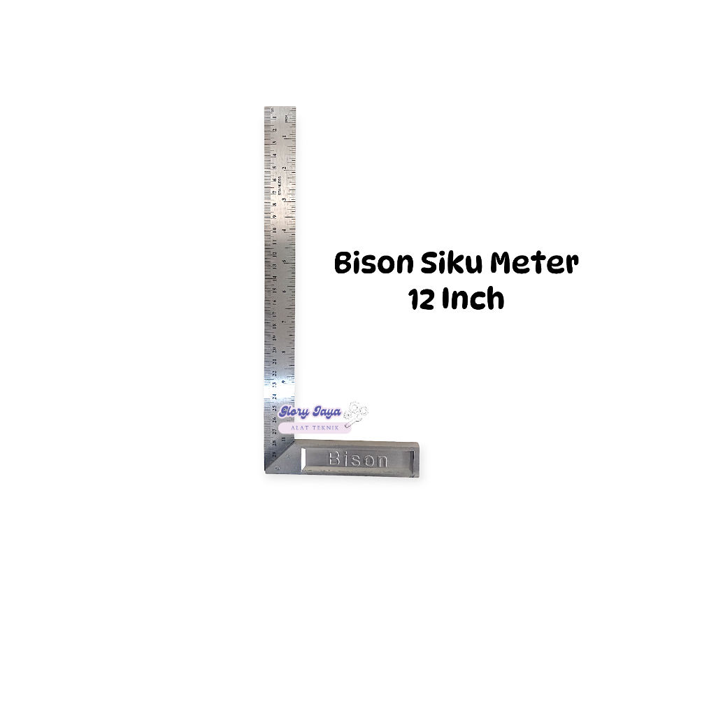Jual Siku Meter Tukang 12" / Penggaris Besi Sudut 30 Cm Bison | Shopee ...