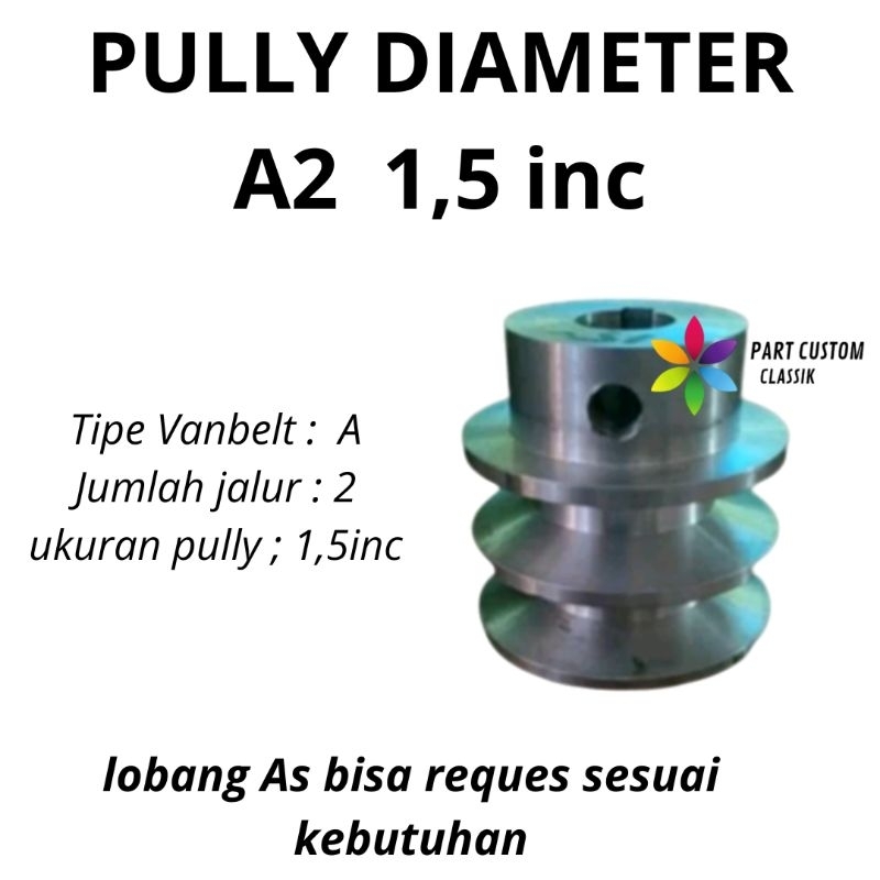 Jual Pulley pully puli Puley Poli polly aluminium (A2 1,5 inc) Bebas ...
