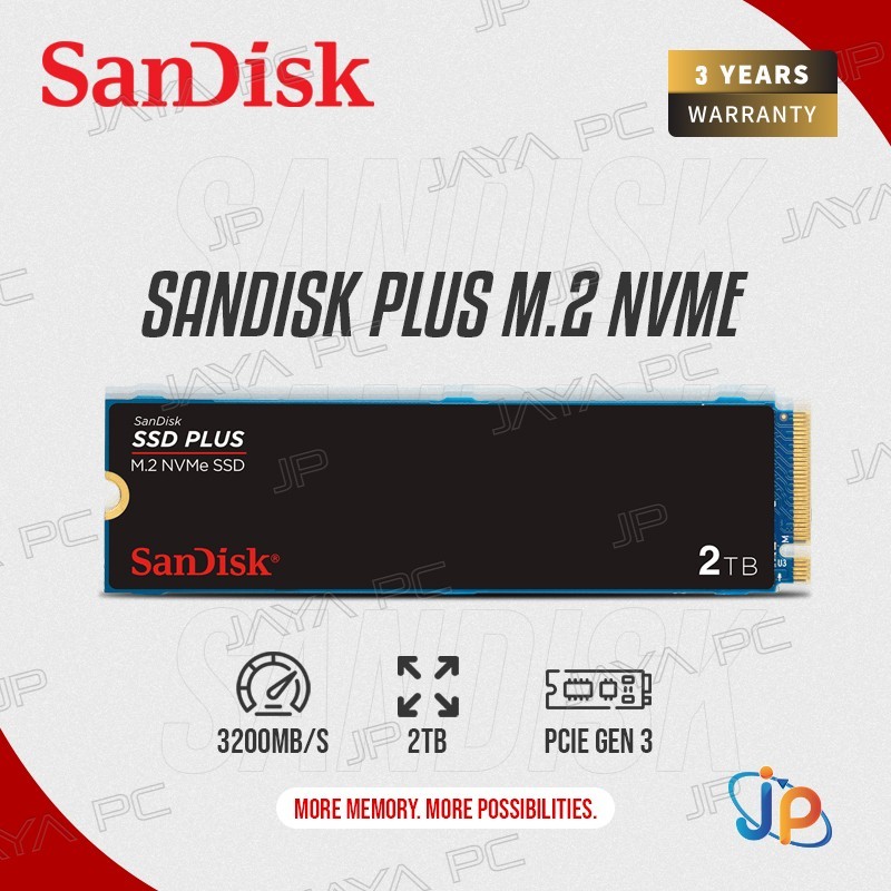Jual SanDisk SSD Plus M.2 Pcie Gen3 Nvme 2280 2TB - M2 2 TB | Shopee Indonesia