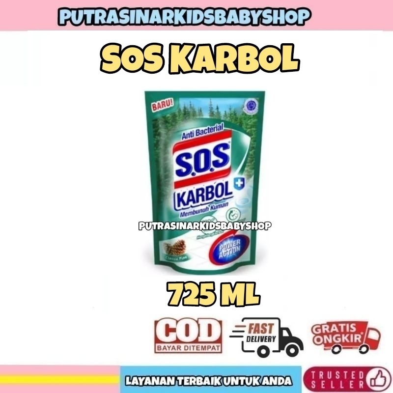 Jual SOS KARBOL ANTI BACTERIAL 725 ML CLASSIC PINE MURAH PEMBERSIH ...