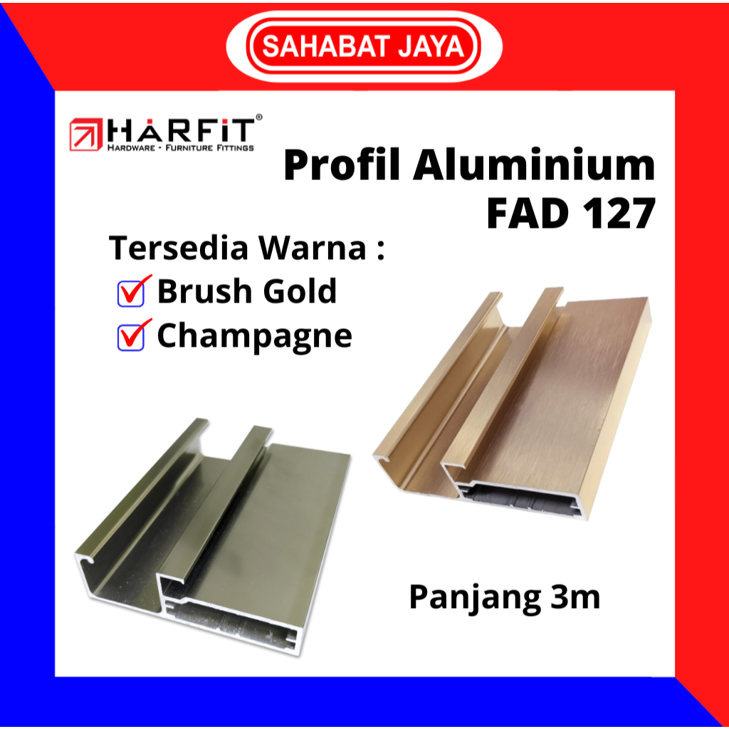 Jual HARFIT Alumunium Aluminium Profil Frame Handle FAD 127 FAD127 FAD ...