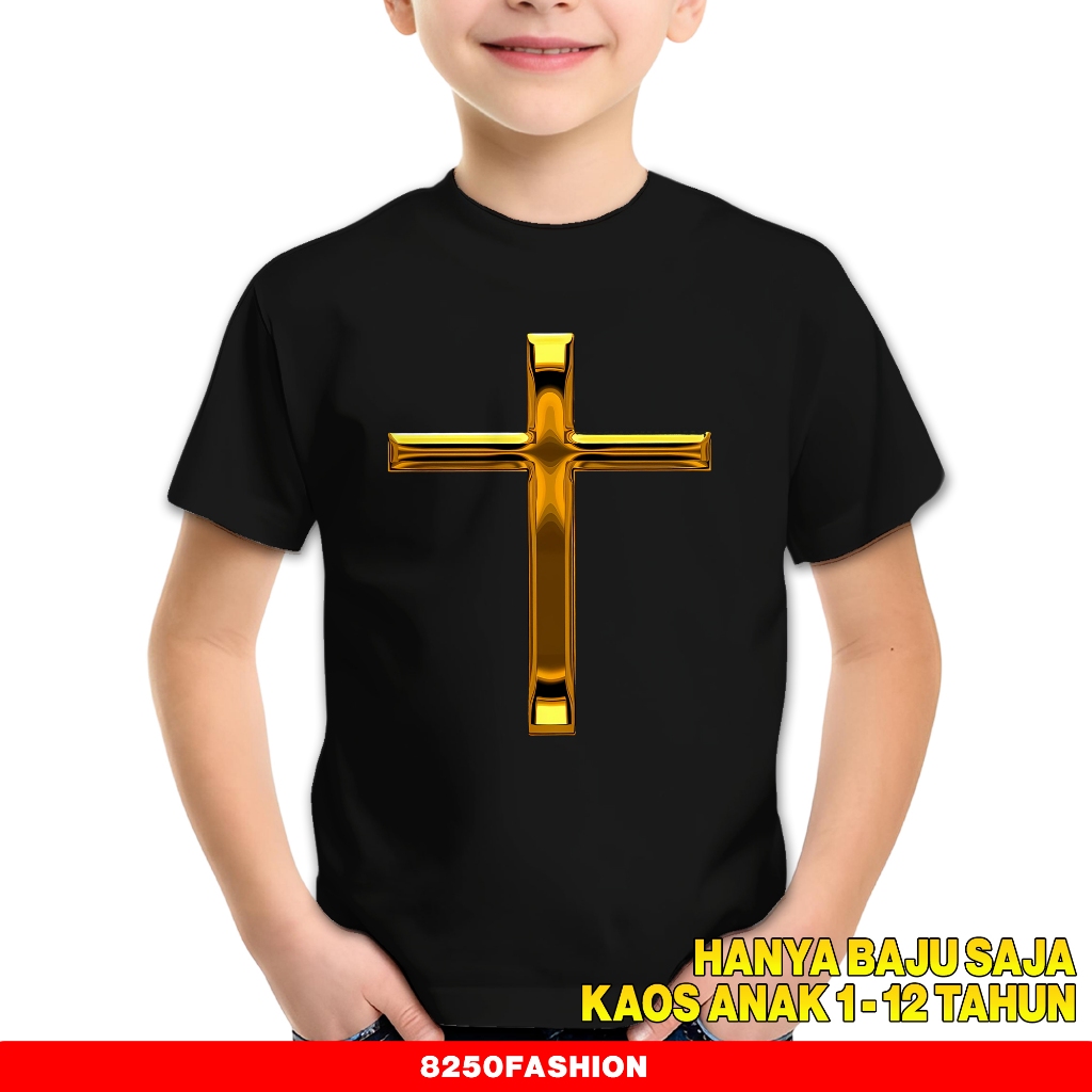 Jual KAOS ANAK - KAOS GOLD SALIB DTF - KAOS UNTUK ANAK ANAK KRISTEN ...