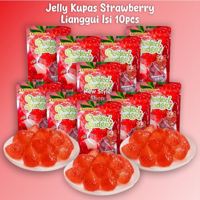 Jual [ HALAL ] Lianggui Jelly Kupas Strawberry | Peeled Fudge ...