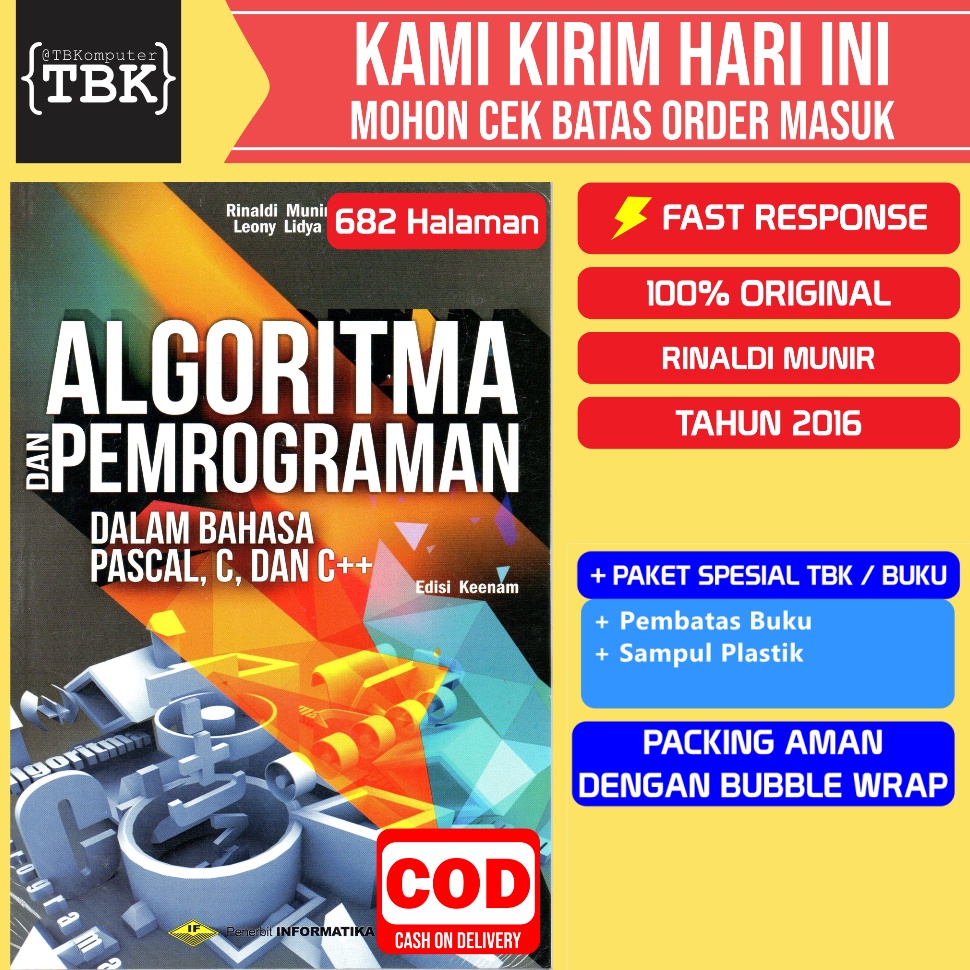Jual KODE X32H BUKU ALGORITMA DAN PEMROGRAMAN RINALDI MUNIR DALAM ...