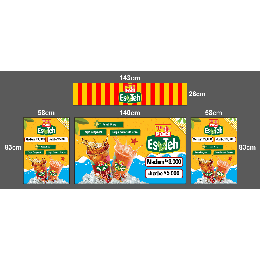 Jual Custom banner booth / rombong es teh | Shopee Indonesia