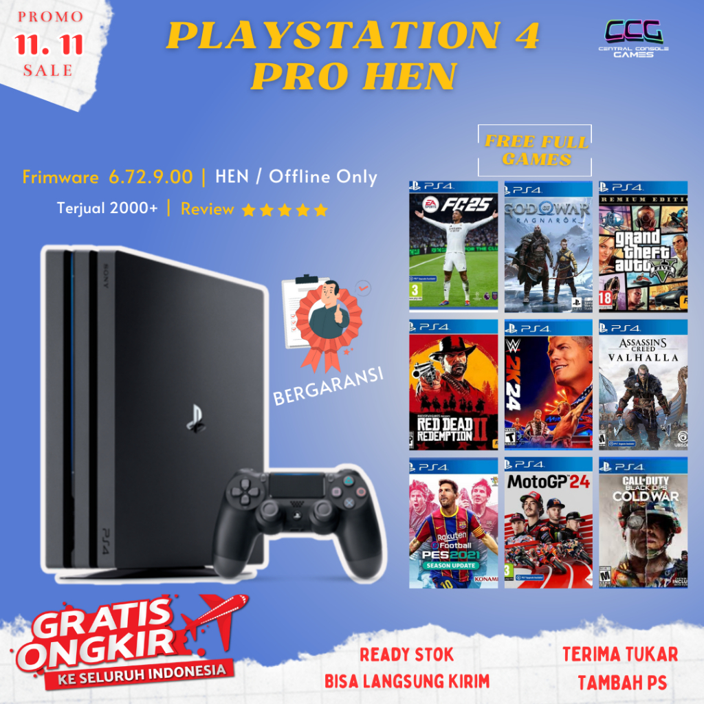 Jual PS4 Playstation 4 Pro HEN 1TB Fullgames Bebas Request | Shopee ...