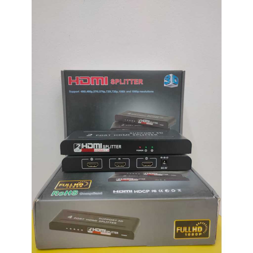 Jual HDMI SPLITTER 2 PORT , HDMI Splitter 1x2, 2 Port 1.4 HDMI splitter ...
