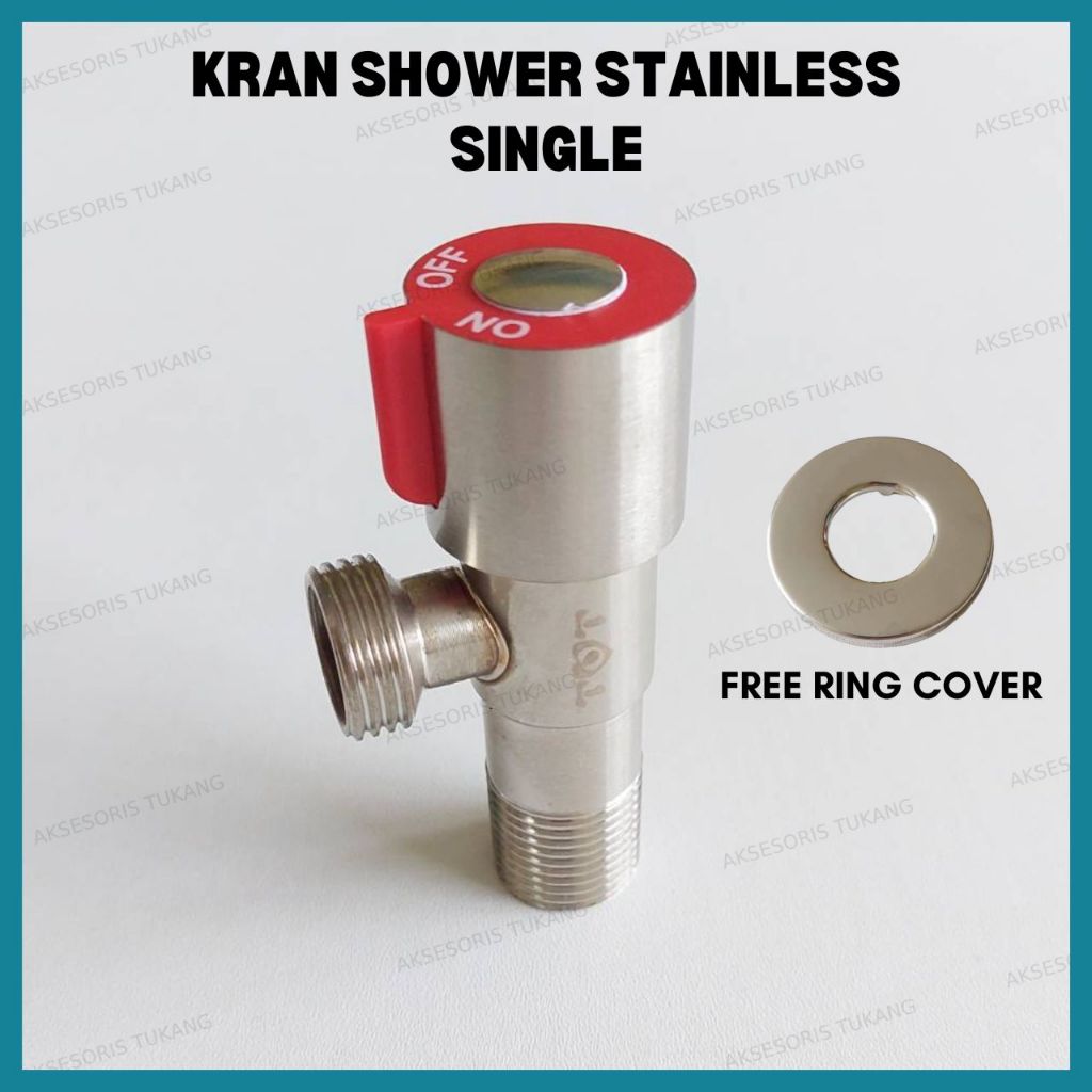 Jual Stop Kran Kloset Single Stainless Kran Shower 1 Cabang Tunggal Jet ...