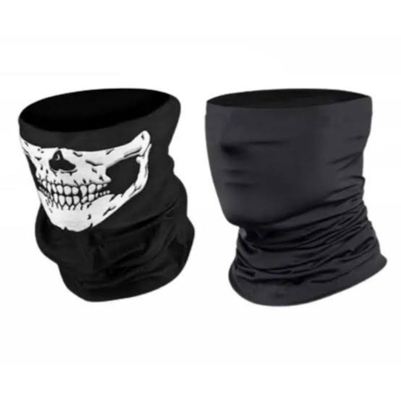 Jual Masker buff multifungsi anti debu hitam polos dan tengkorak ...