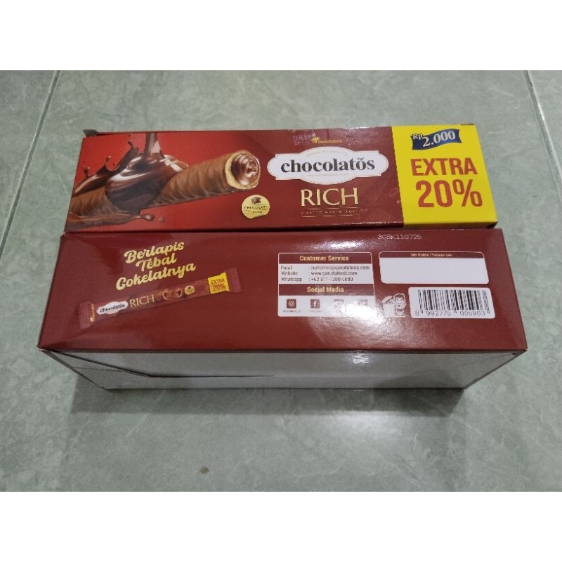 Jual chocolatos rich coated wafer roll isi 12pcs | Shopee Indonesia