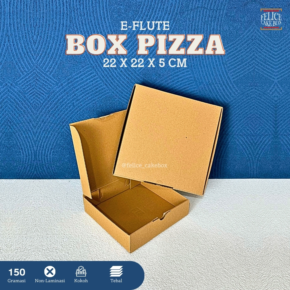 Jual BOX PIZZA 22X22X5 CM isi 10 pcs / KARDUS DIE CUT / KARDUS PIZZA ...