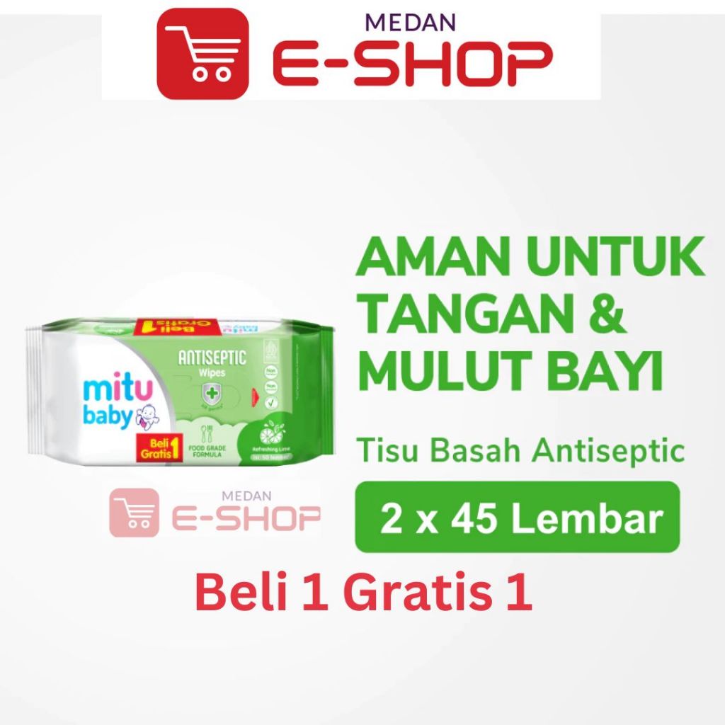 Jual [BUY 1 GET 1] Tissue Tisu basah Mitu Baby Wipes Antiseptic Food ...