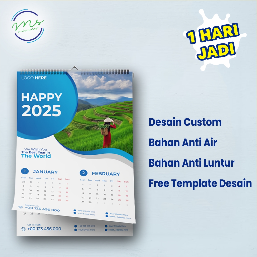 Jual KALENDER DINDING TAHUN 2025 UKURAN 32X48 CM CUSTOM FREE TEMPLATE ...