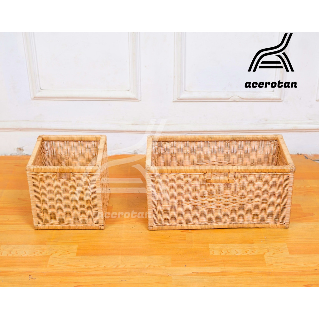 Jual Keranjang Basket Box Kotak Rotan Serbaguna 30x30 dan 60x30 cm/Box ...