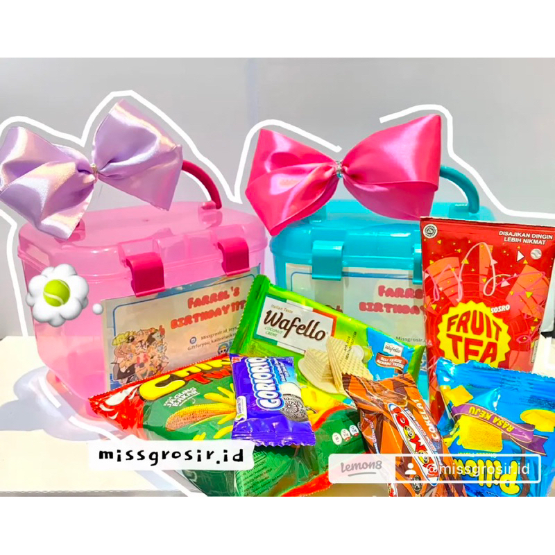 Jual READY Kontainer Box Snack ultah anak Paket Tas Kotak Ulang tahun ...
