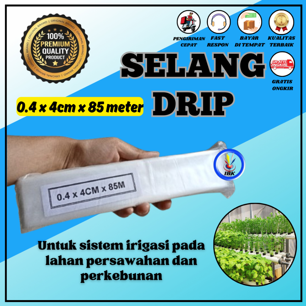 Jual Selang Drip Irigasi 4 mikron 4cm 85 meter - Pipa 3/4 inch Warna ...