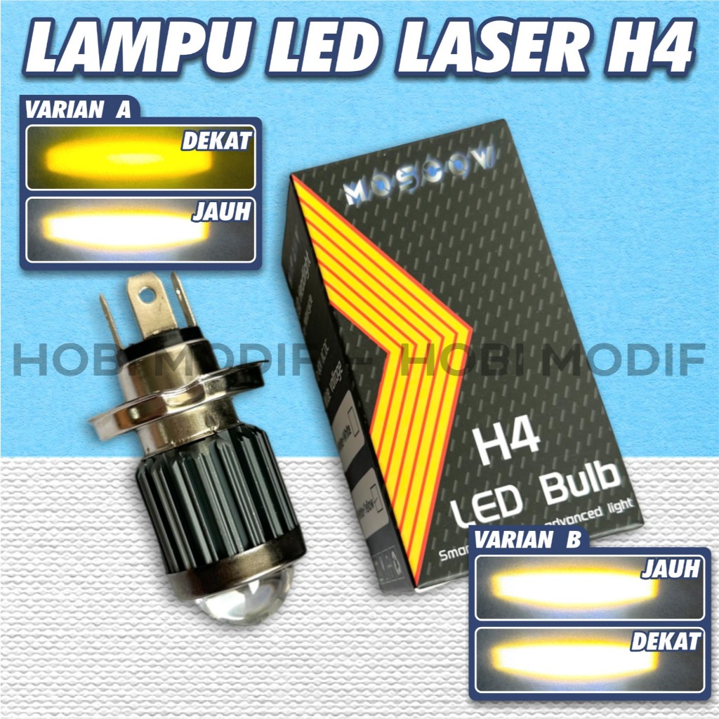 Jual LAMPU LED LASER H4 untuk YAMAHA VIXION NINJA R15 PULSAR DAN MOBIL LAMPU DEPAN LED H4 LASER ...