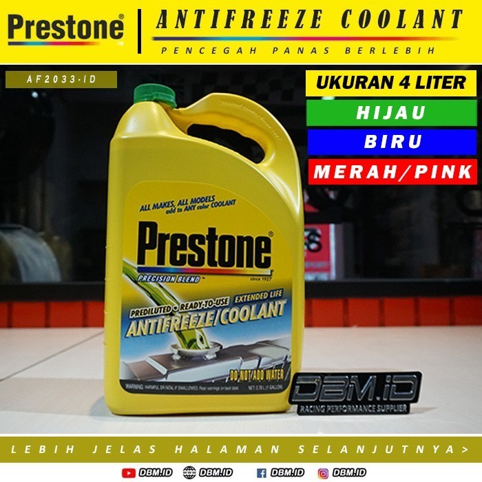 Jual Air Radiator Mobil Motor Coolant PRESTONE Antifreeze 4 Liter ...